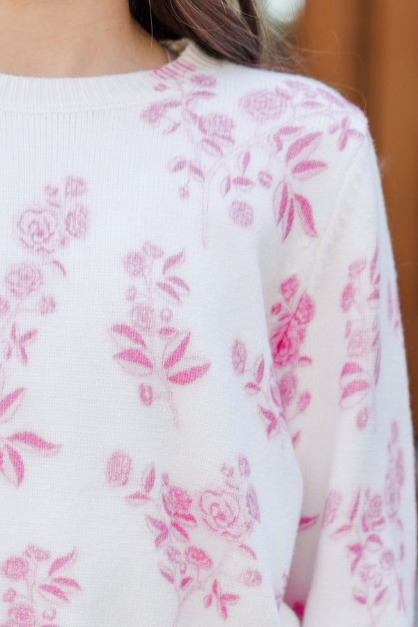 Girls: The Quinn Pink Toile Sweater – Shop the Mint