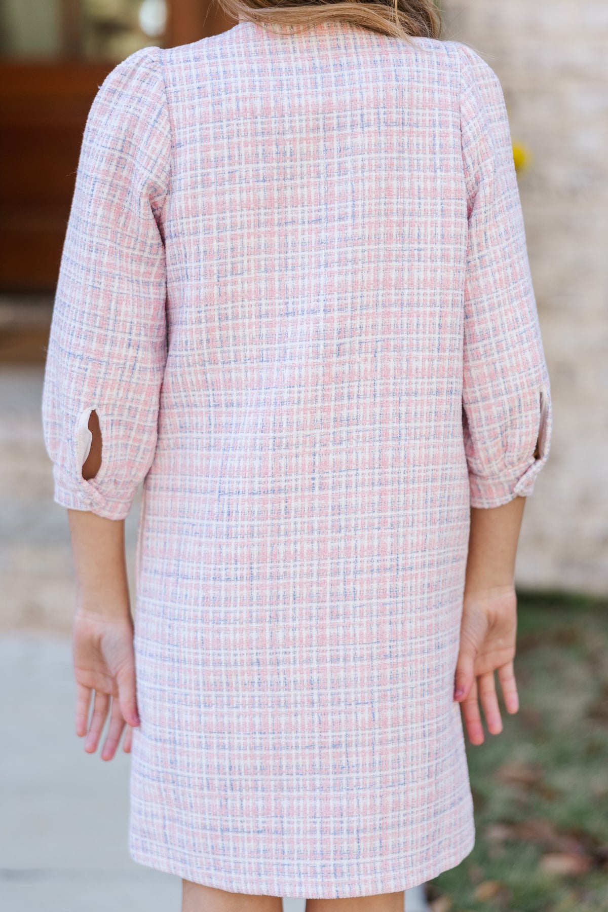 Girls: The Vivian Pink Tweed Shift Dress – Shop the Mint