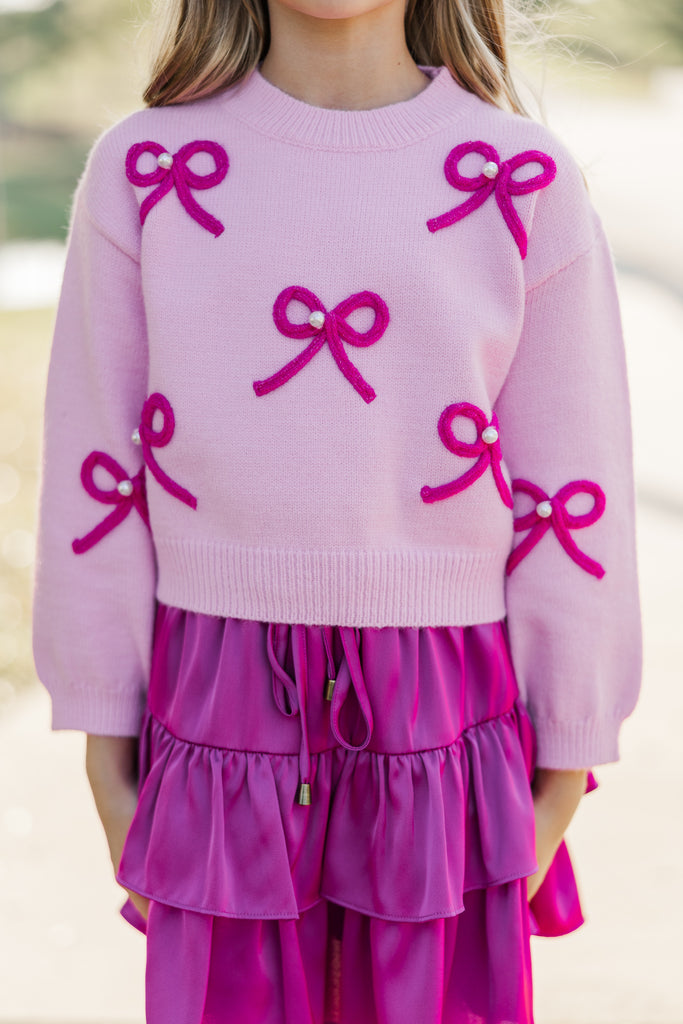 Girls: Feeling Just Fine Magenta Bow Sweater – Shop the Mint