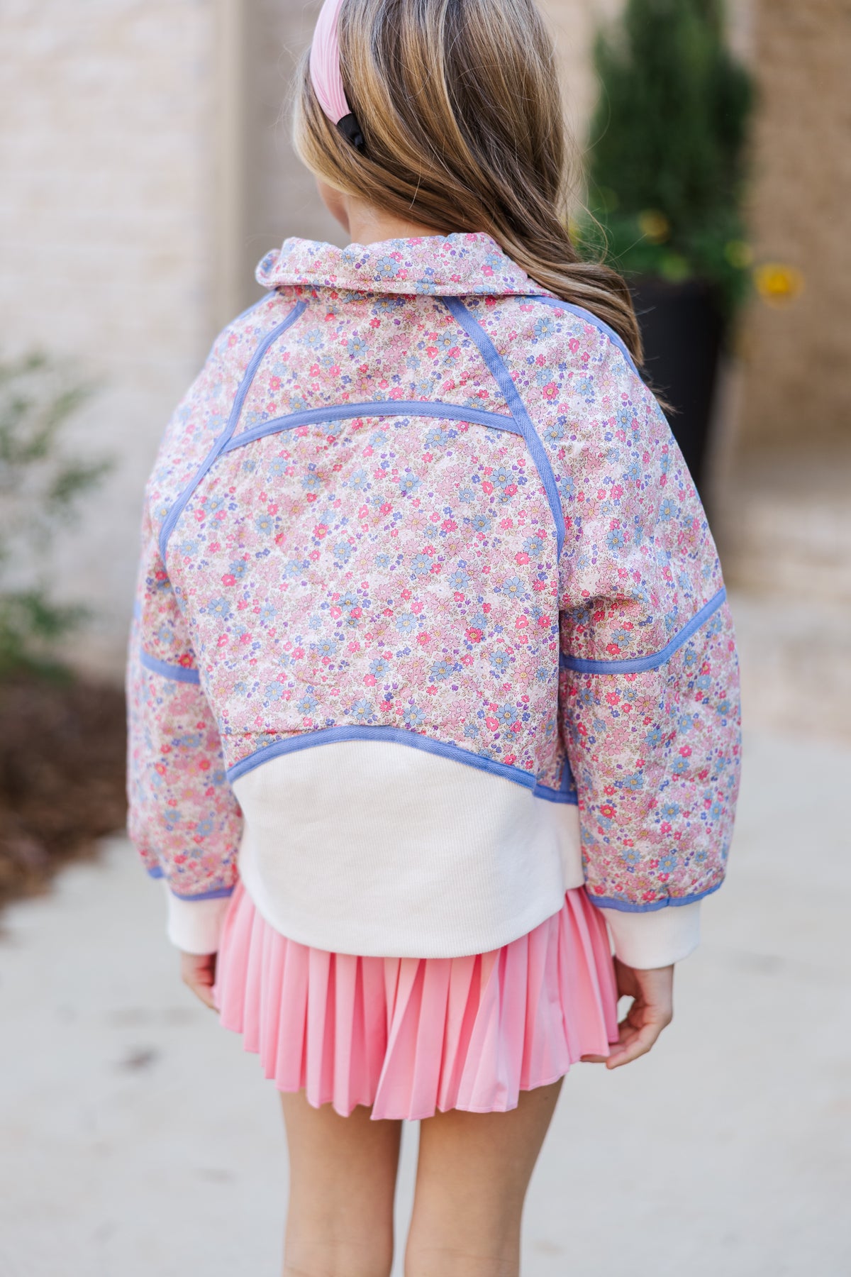 Girls: Always Direct Pink Ditsy Floral Quilted Pullover – Shop the Mint