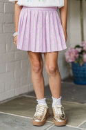 Girls: The Mila Lavender Bow Print Skort – Shop the Mint