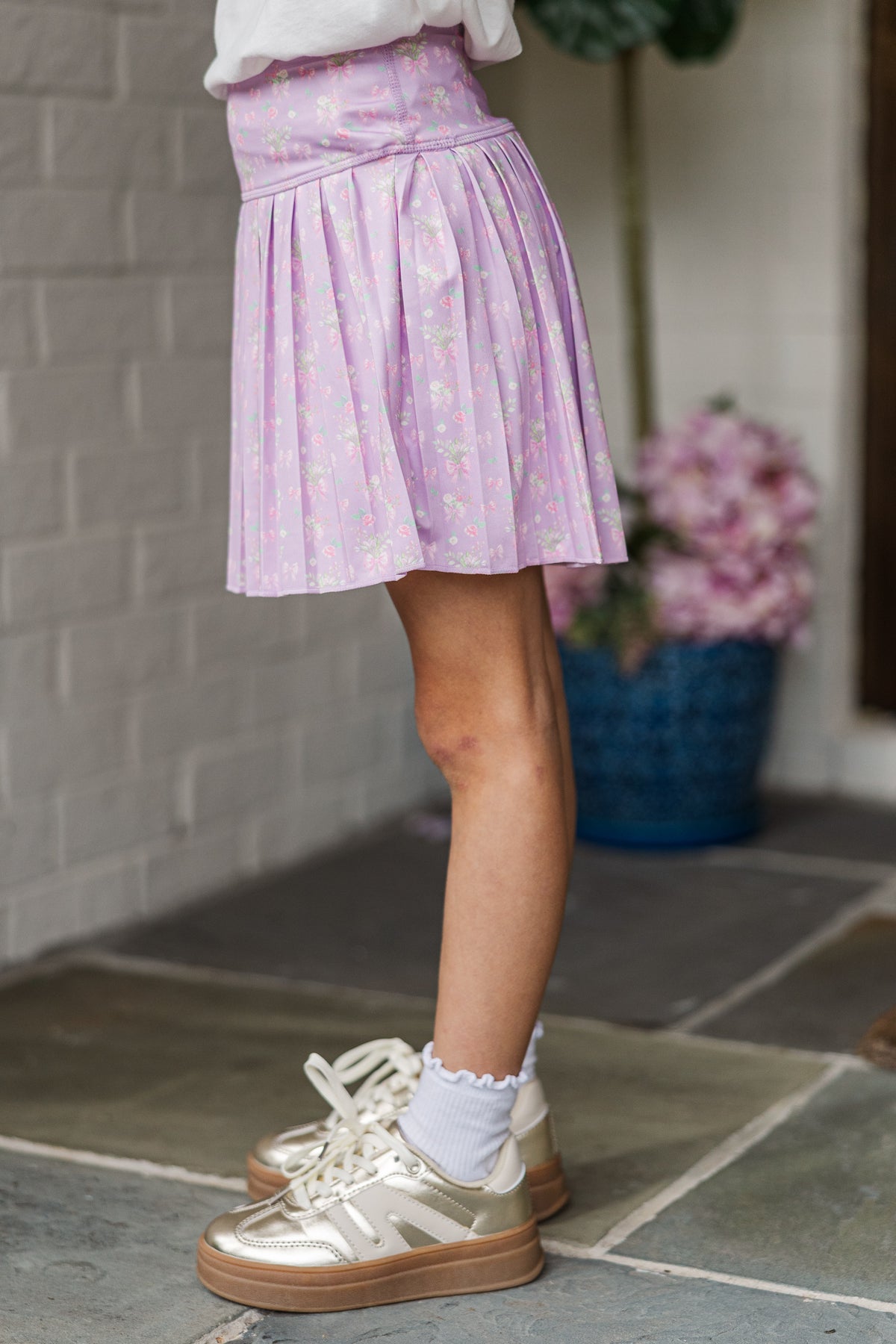 Girls: The Mila Lavender Bow Print Skort – Shop the Mint