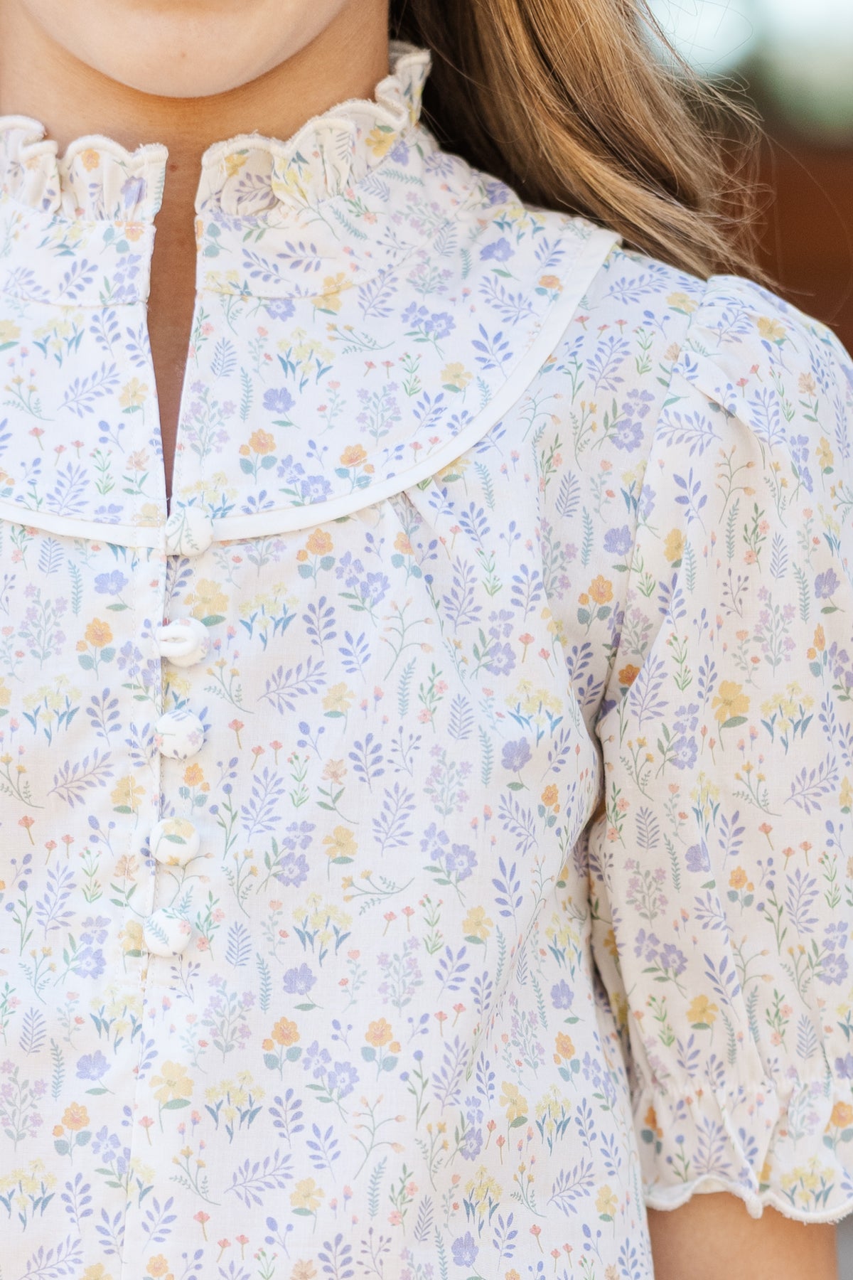 Girls: Keep It Up Yellow Ditsy Floral Blouse – Shop the Mint