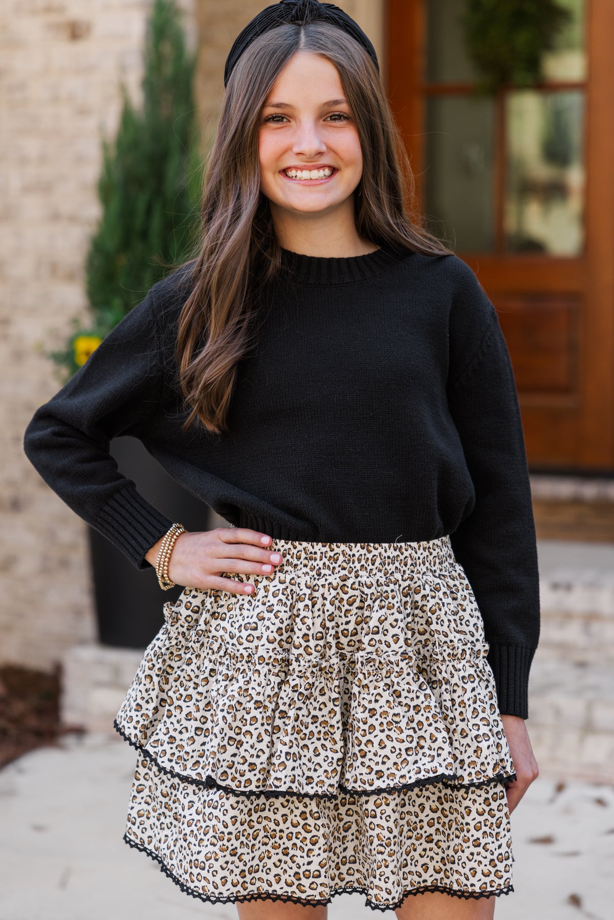 Girls: Sweet Dreams White Leopard Ruffled Skort – Shop the Mint