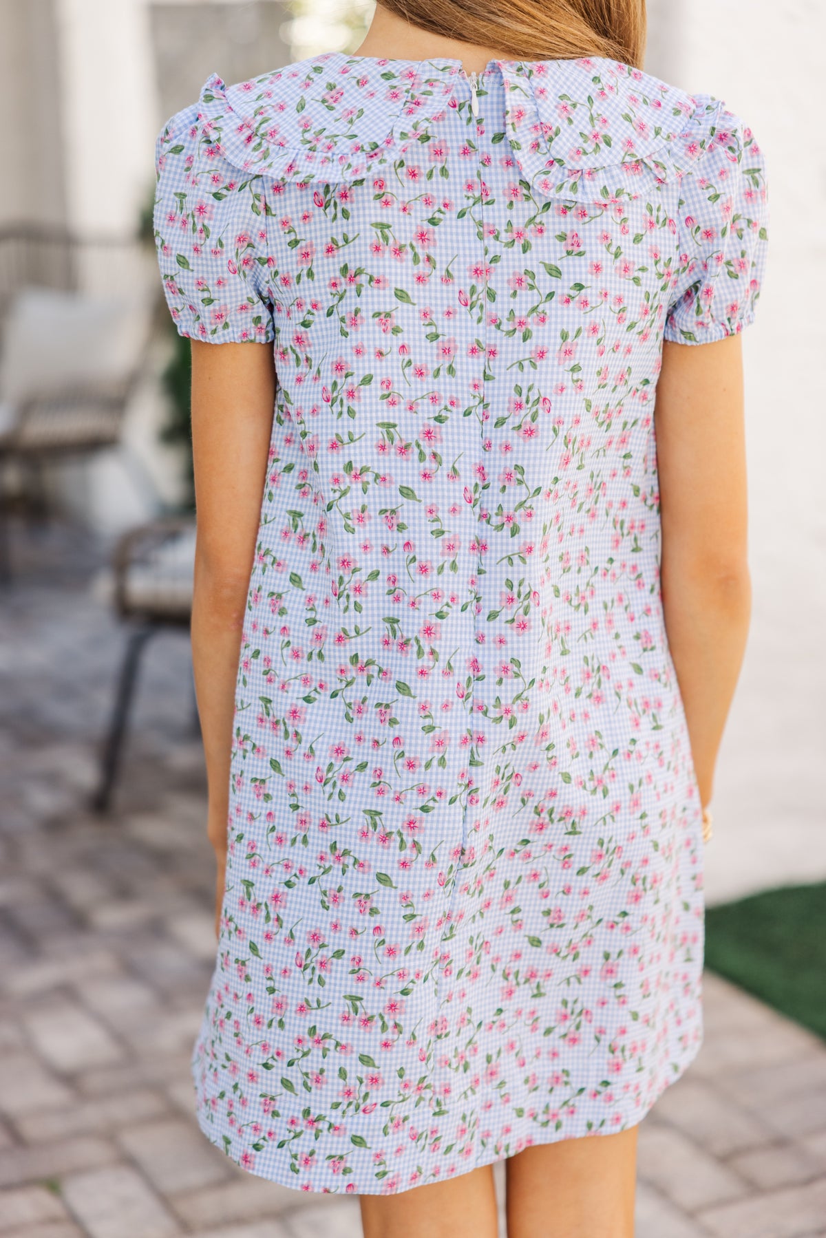 Girls: The Anita Blue Gingham Collared Dress – Shop the Mint