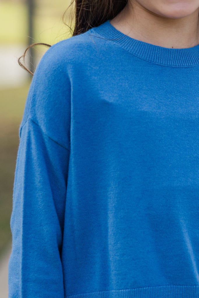 Girls: The Leah Blue Sweater – Shop the Mint