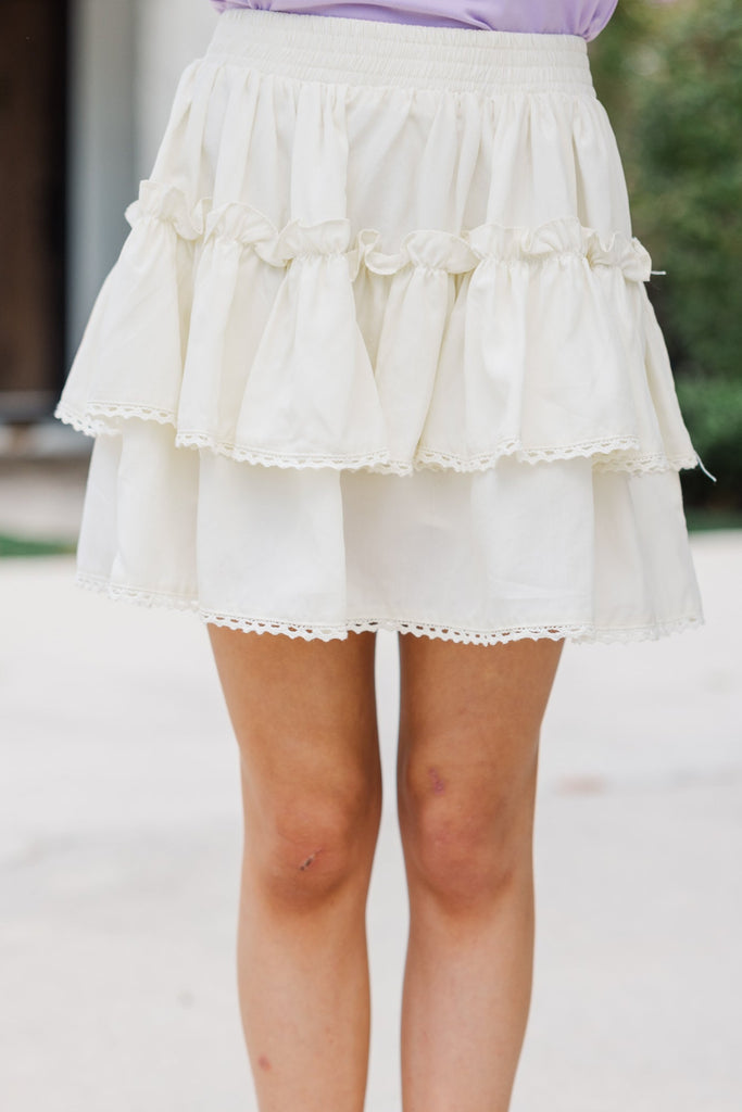 Girls: Sweet Dreams White Ruffled Skort – Shop the Mint
