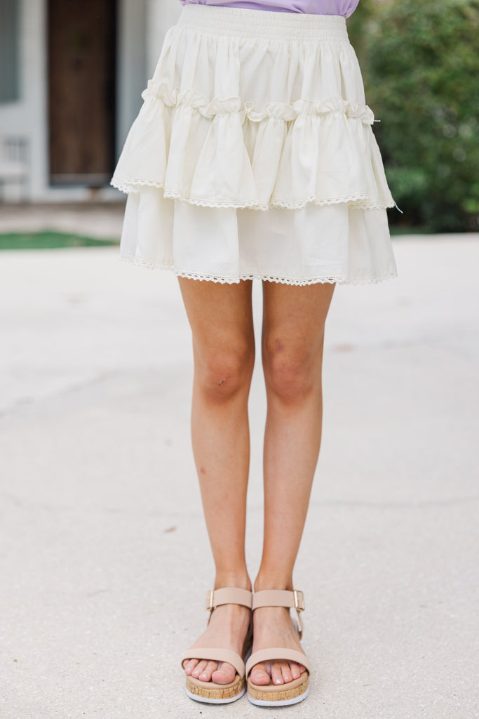 Girls: Sweet Dreams White Ruffled Skort – Shop the Mint