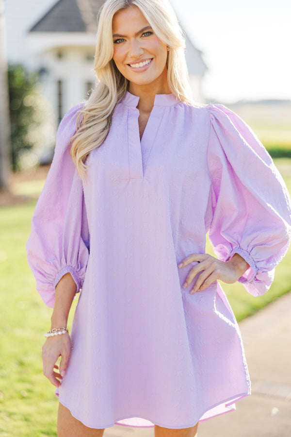 The Idyllic Lavender Purple Textured Dress – Shop the Mint