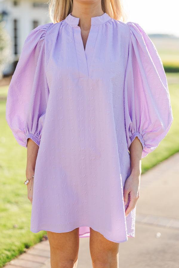 The Idyllic Lavender Purple Textured Dress – Shop the Mint