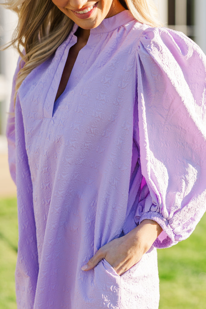 The Idyllic Lavender Purple Textured Dress – Shop the Mint