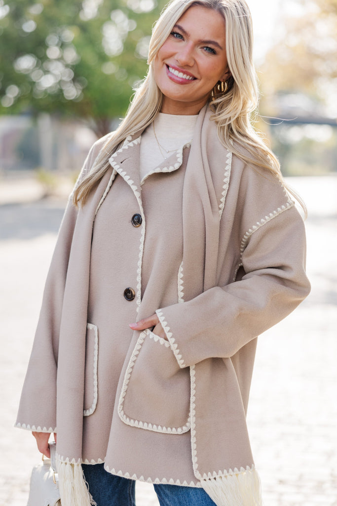 Better Together Camel Contrast Stitched Jacket – Shop the Mint