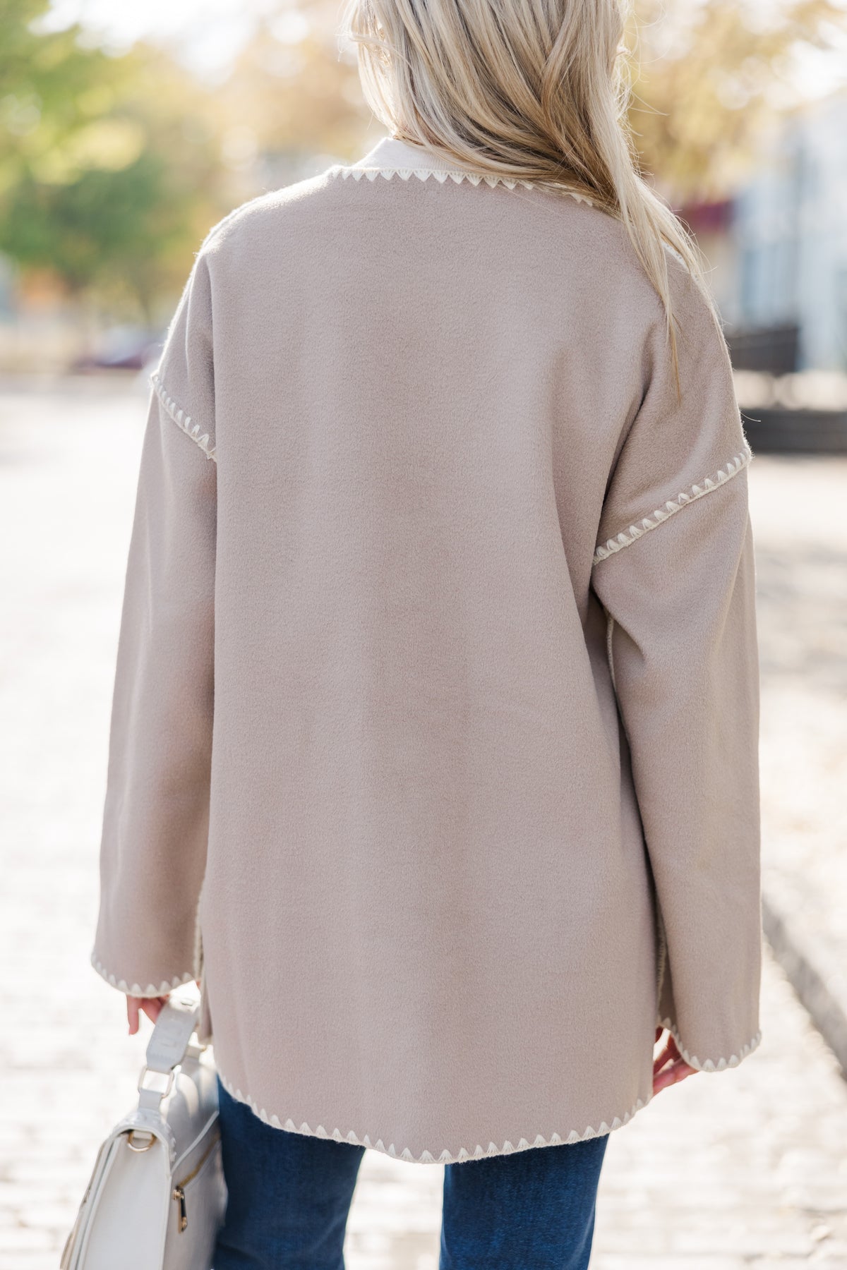 Better Together Camel Contrast Stitched Jacket – Shop the Mint