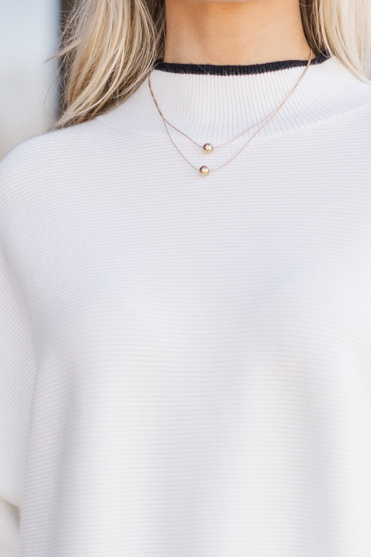 On The Line White Mock Neck Sweater – Shop the Mint