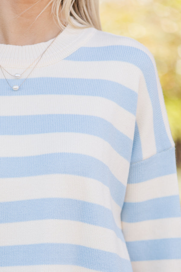 On The Way Up Light Blue Striped Sweater – Shop the Mint