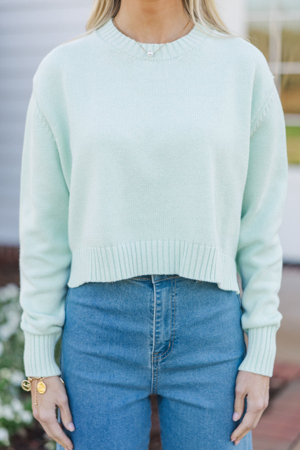Lucky You Mint Green Cropped Sweater – Shop the Mint
