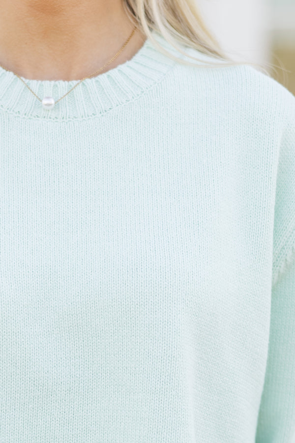 Lucky You Mint Green Cropped Sweater – Shop the Mint