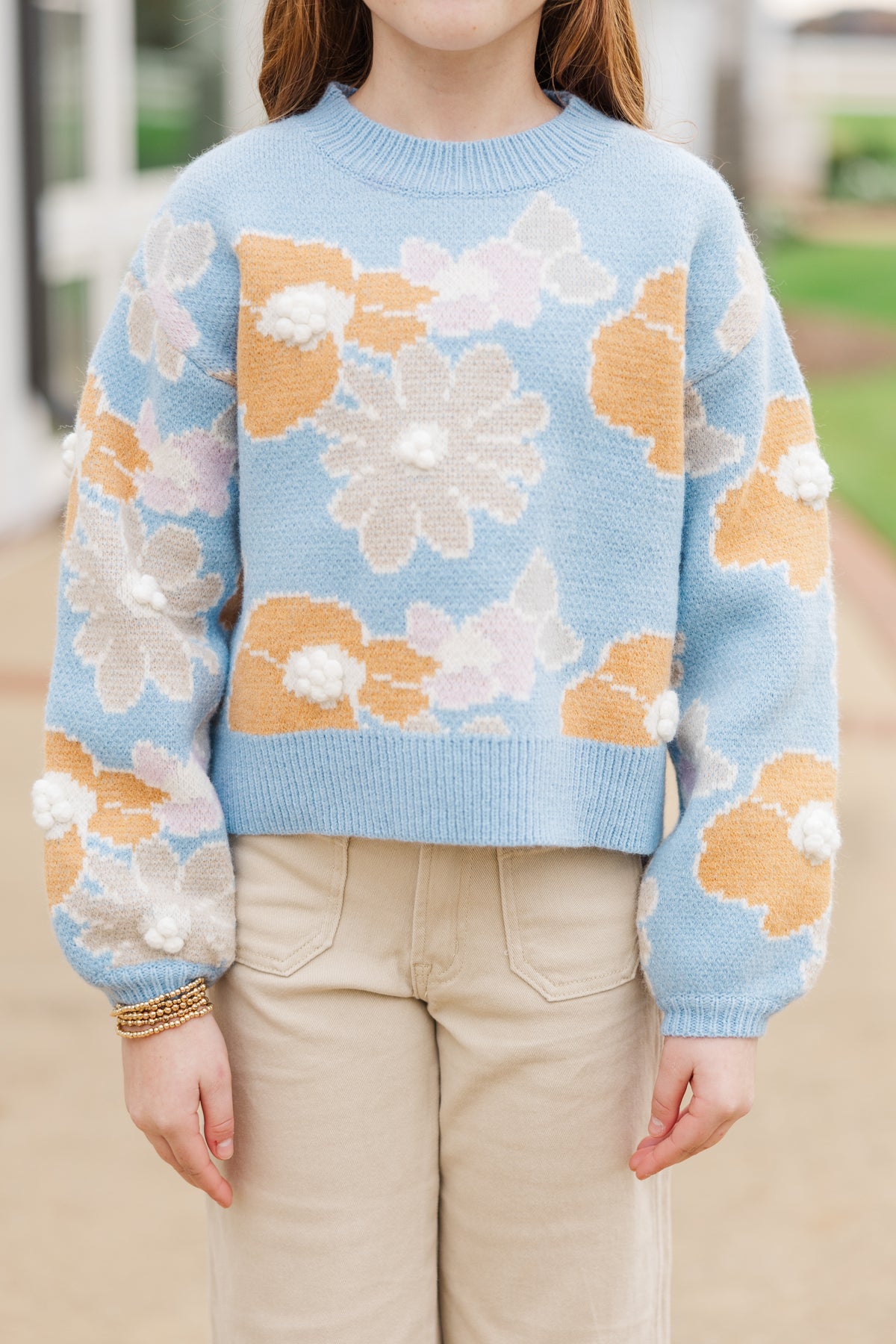 Girls: Easy To Love Blue Floral Sweater – Shop the Mint