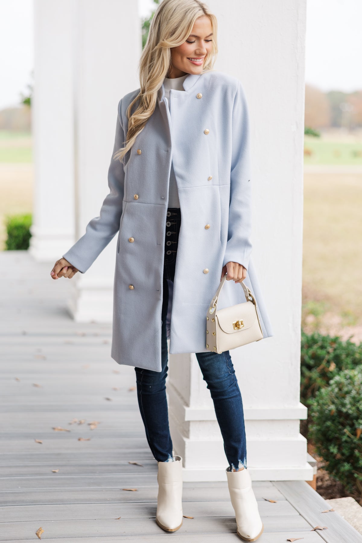 City Streets Light Blue Coat – Shop the Mint