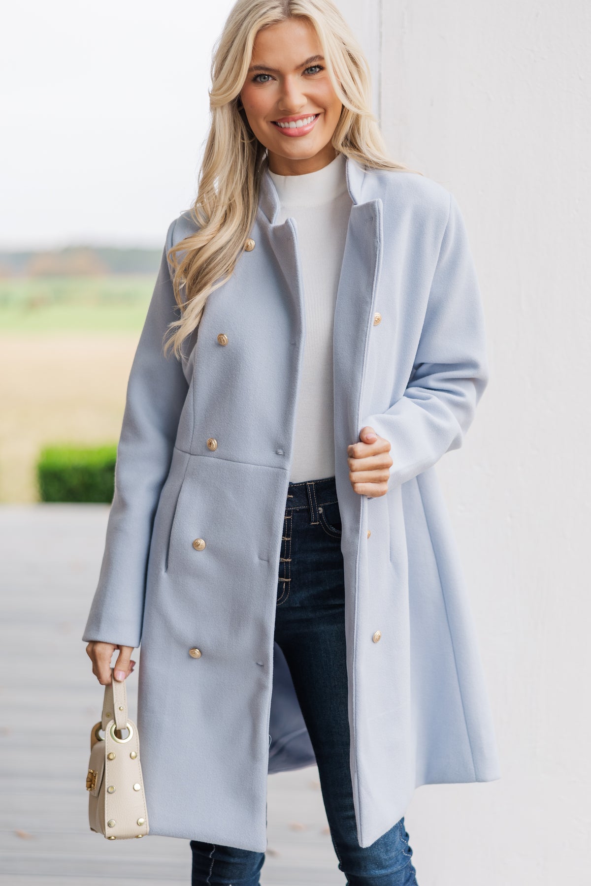 City Streets Light Blue Coat – Shop the Mint