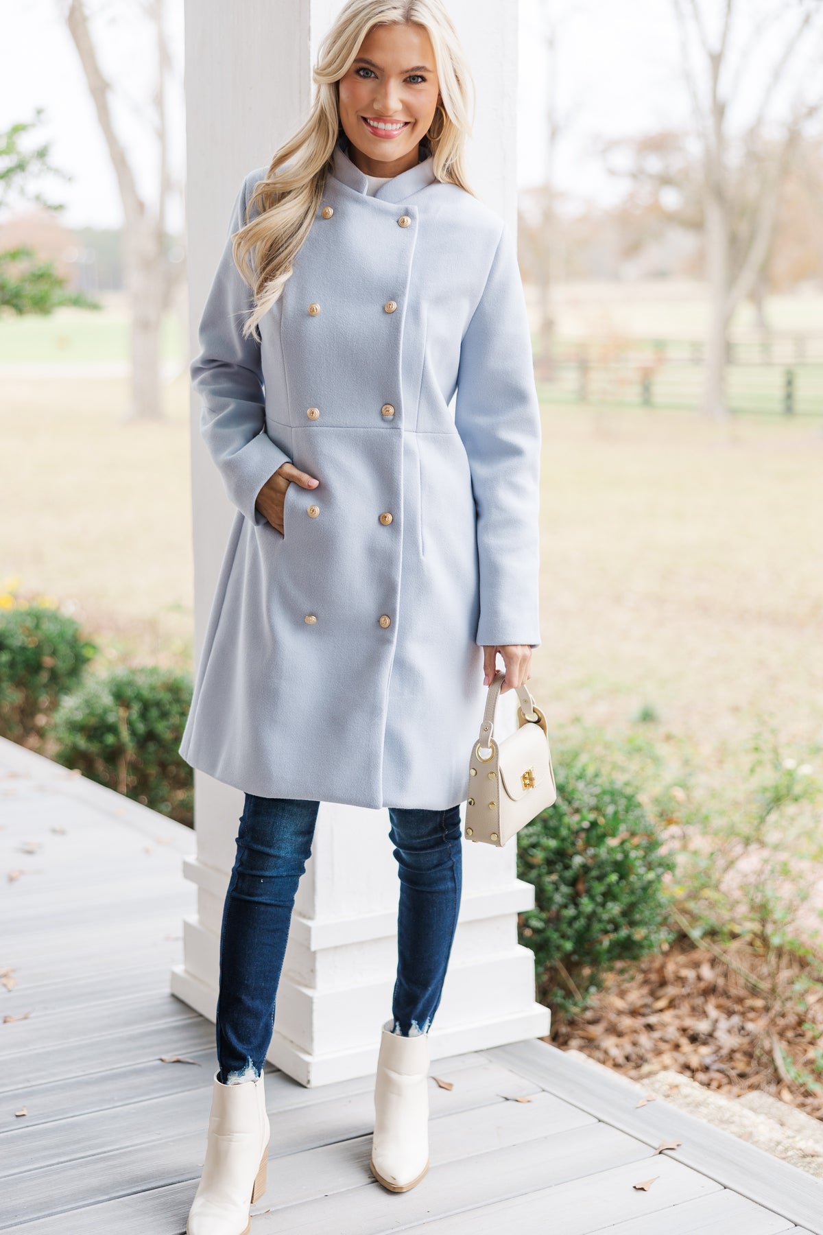 City Streets Light Blue Coat – Shop the Mint