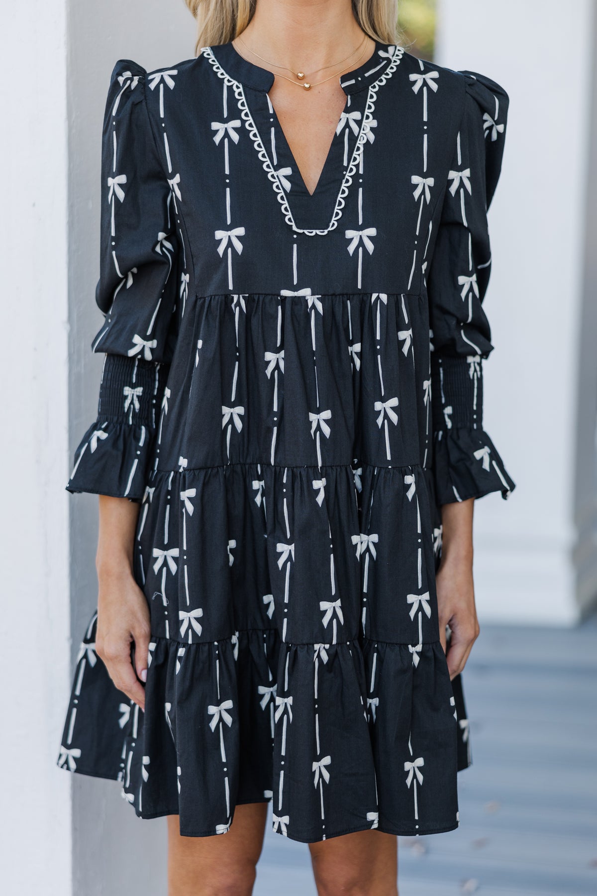 In Your Happy Place Black Bow Print Dress – Shop the Mint