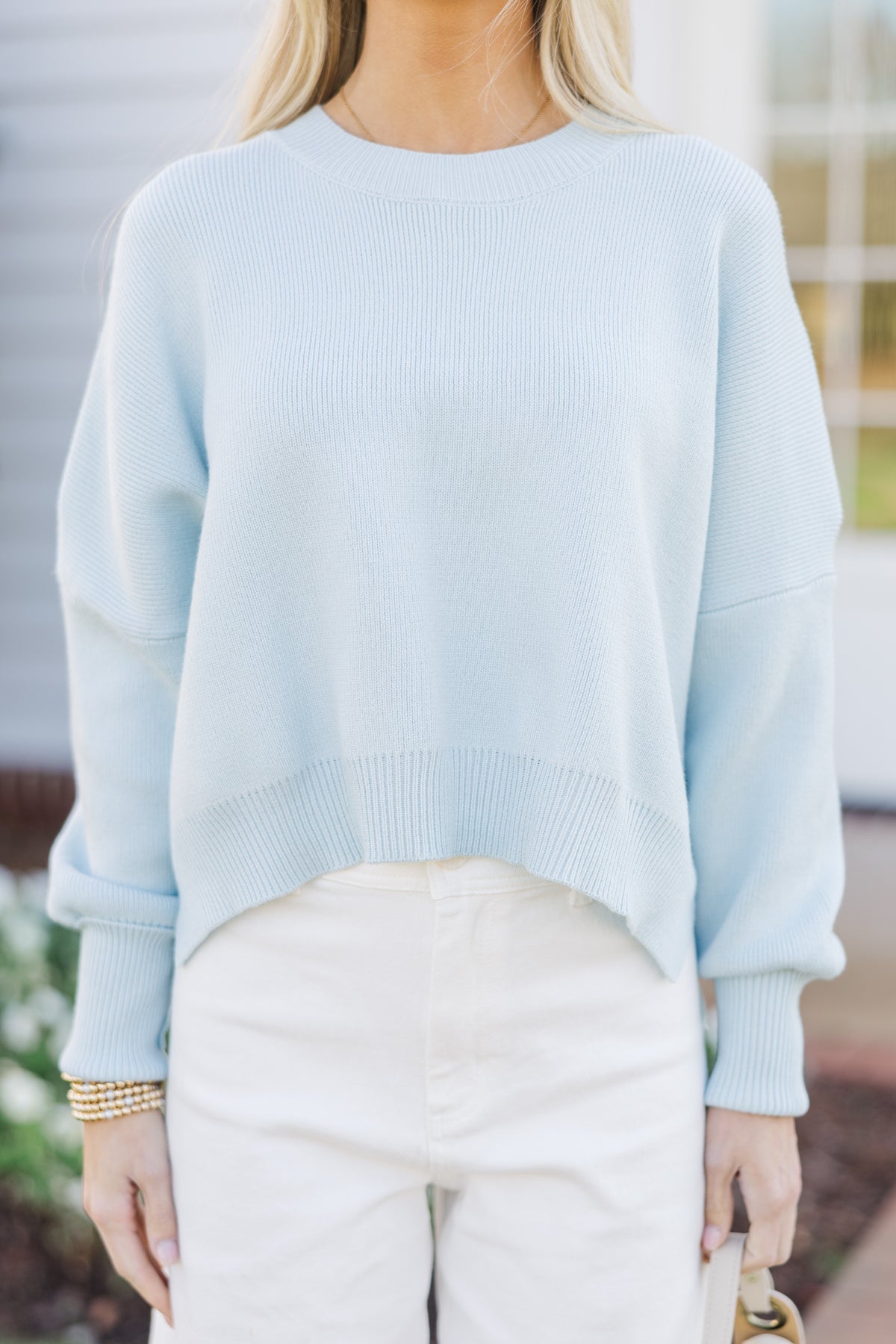 Perfectly You Light Blue Cropped Sweater – Shop the Mint