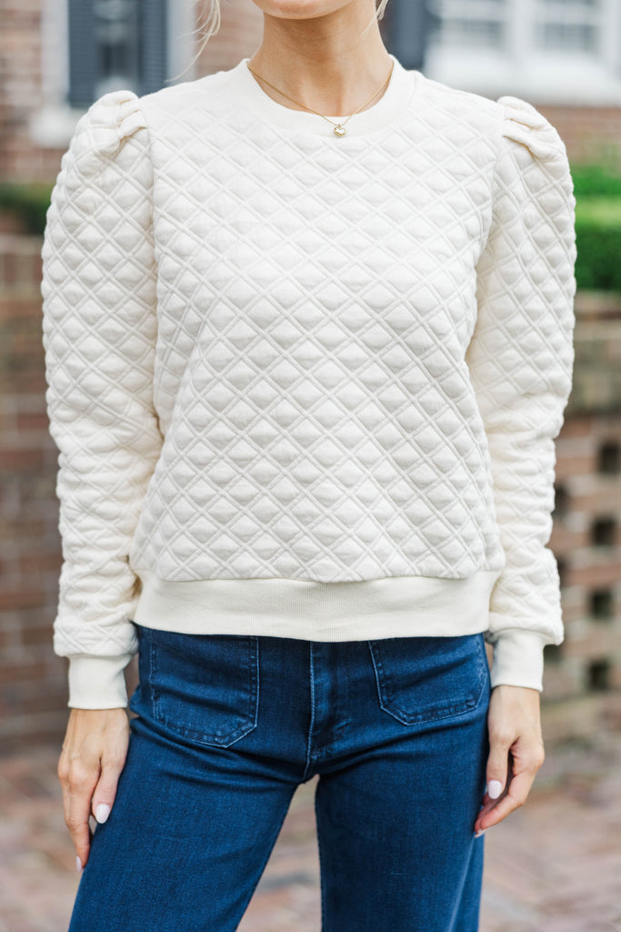 Just To Start Cream Quilted Pullover – Shop the Mint