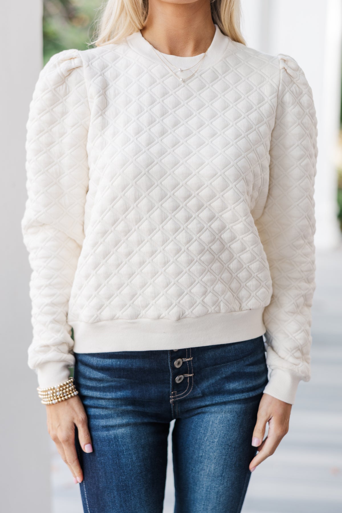 Just To Start Cream Quilted Pullover – Shop the Mint