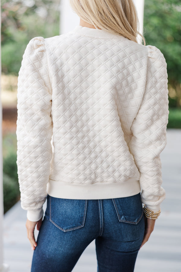 Just To Start Cream Quilted Pullover – Shop the Mint