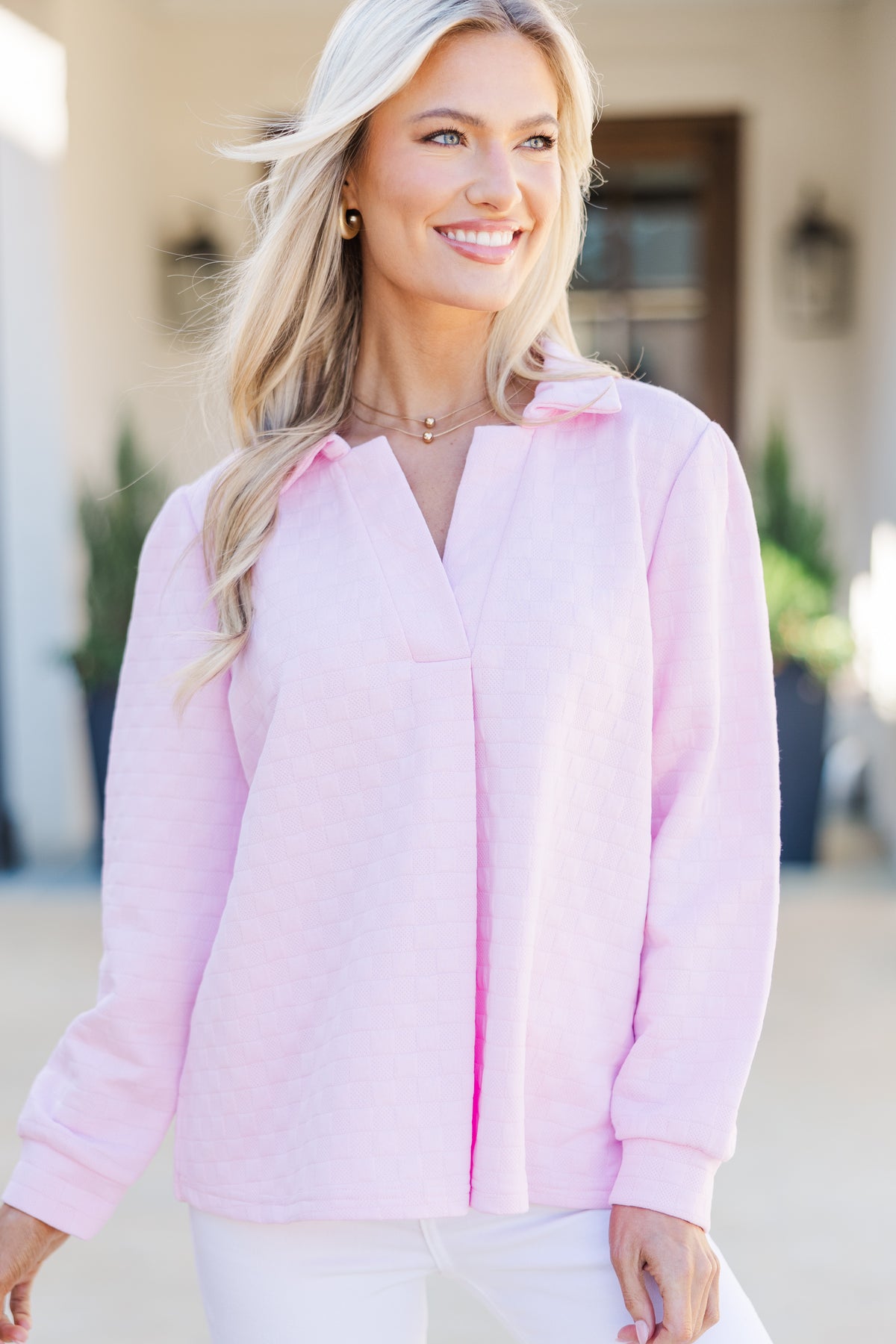 Nice To See You Pink Textured Top – Shop the Mint