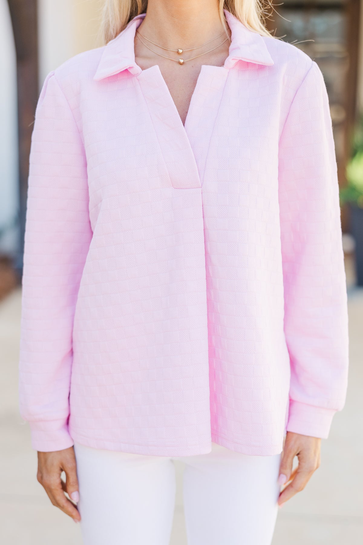 Nice To See You Pink Textured Top – Shop the Mint
