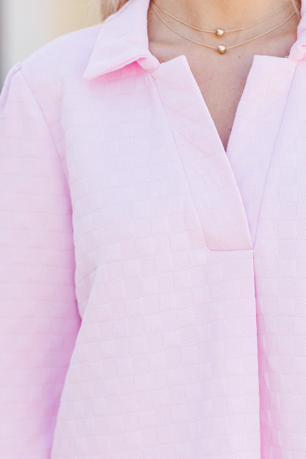 Nice To See You Pink Textured Top – Shop the Mint