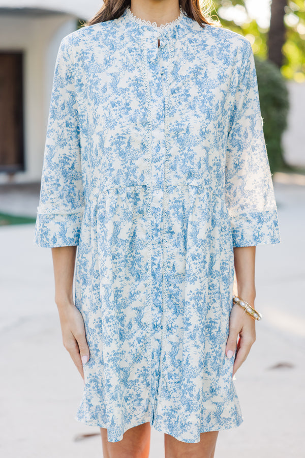 Always The One Blue Floral Toile Shift Dress – Shop the Mint