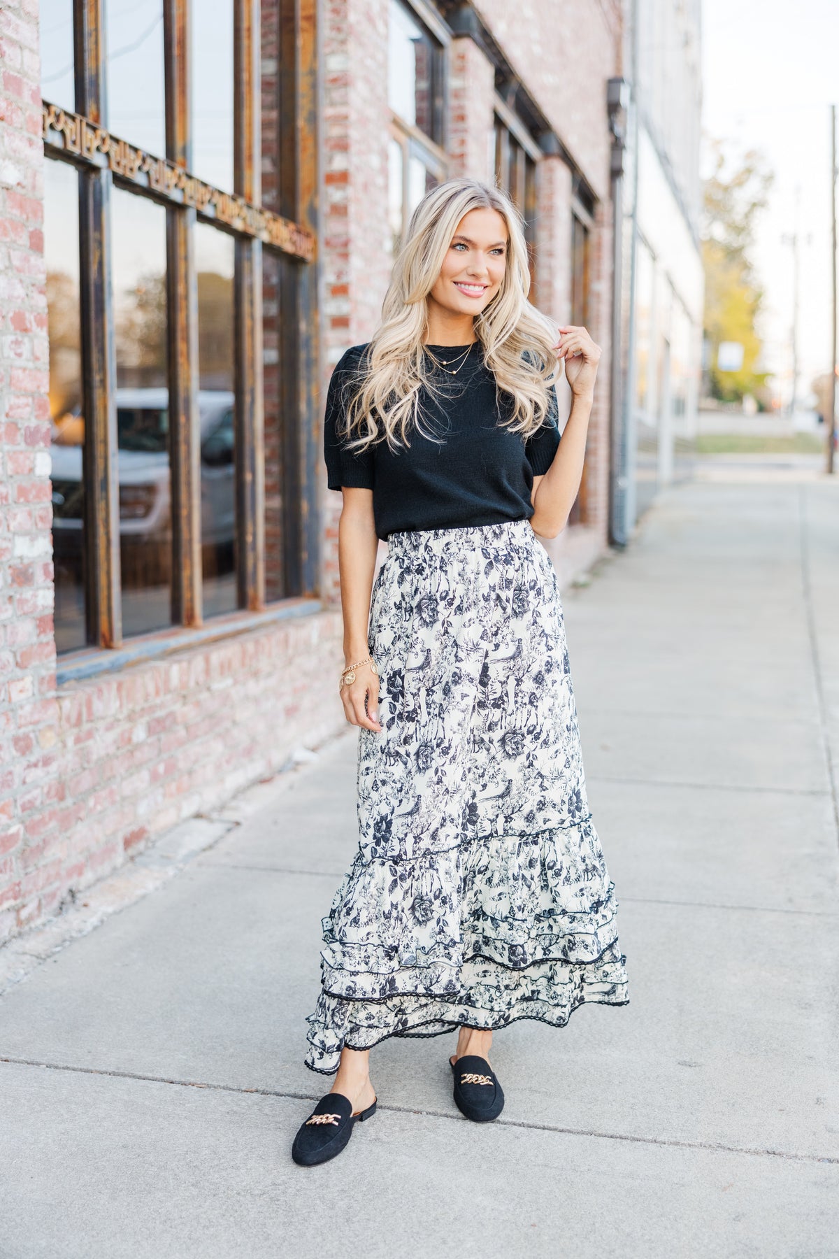 Make Your Day Cream Toile Midi Skirt – Shop the Mint