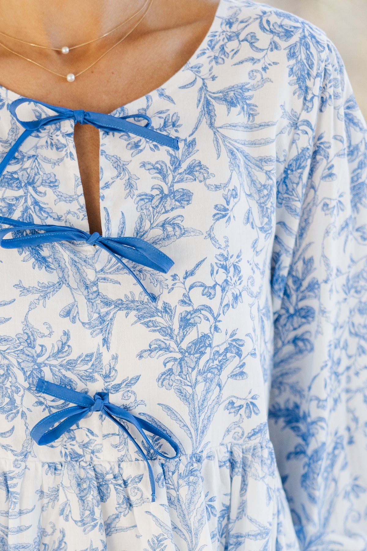 Great Days Ahead Light Blue Toile Blouse – Shop the Mint