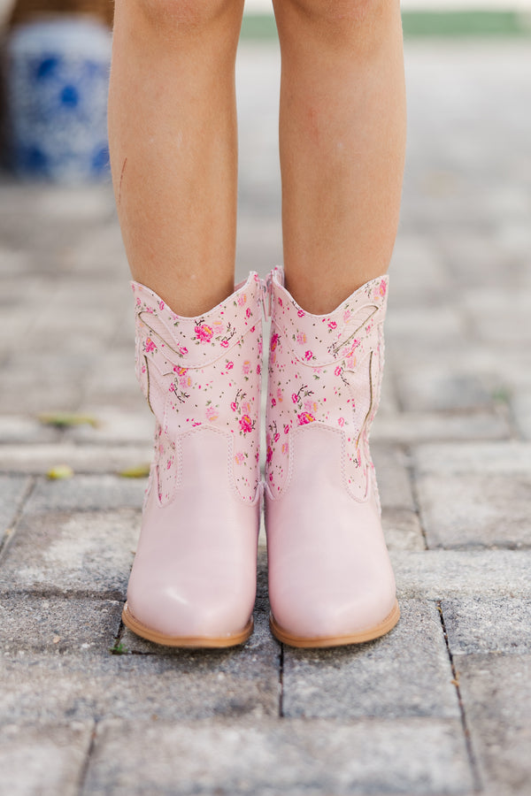 Girls: The Courtney Light Pink Floral Boot – Shop the Mint