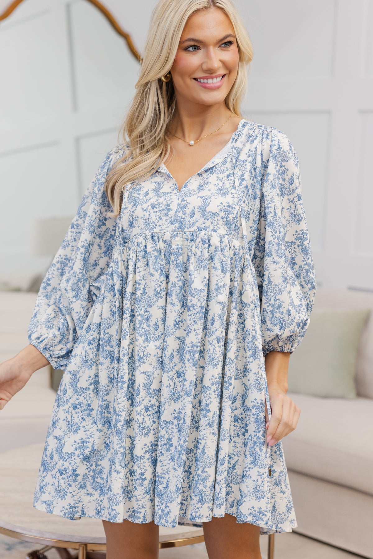 NURSING COLLECTION: It's All True Blue Toile Dress – Shop the Mint