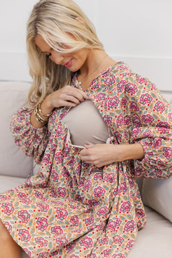 NURSING COLLECTION: It's All True Magenta Medallion Dress – Shop the Mint