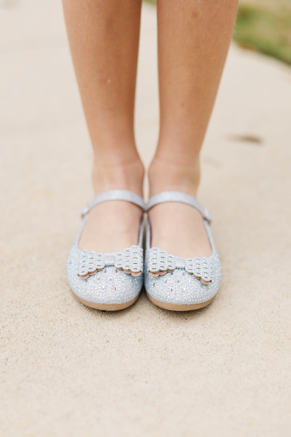 Girls: The Harlow Silver Rhinestone Flat – Shop the Mint