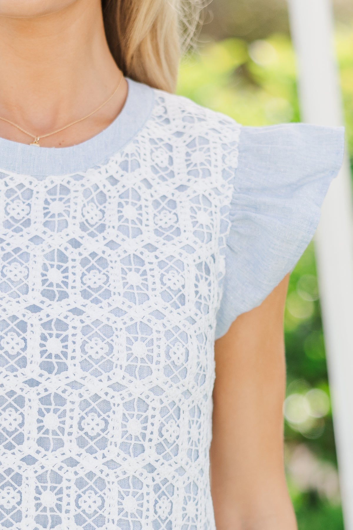 Look Out Slate Blue Lace Blouse – Shop the Mint