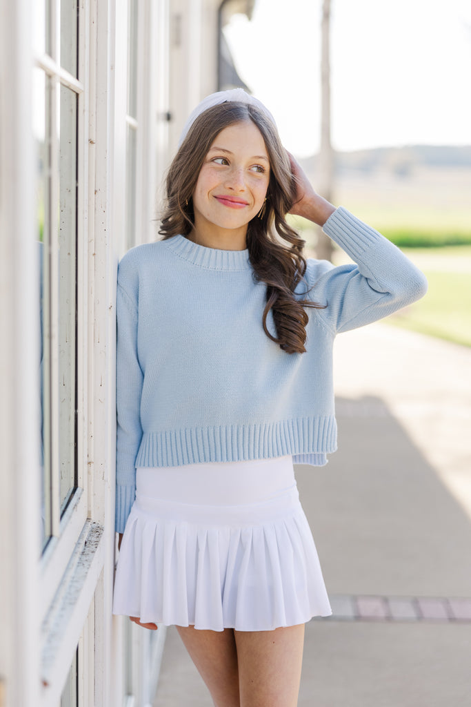 Girls: The Lucy Light Blue Sweater – Shop the Mint