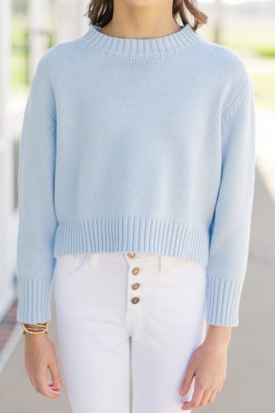 Girls: The Lucy Light Blue Sweater – Shop the Mint