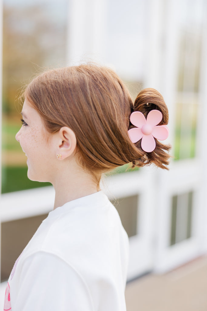 Girls: Best in Bloom Pink Flower Clip – Shop the Mint
