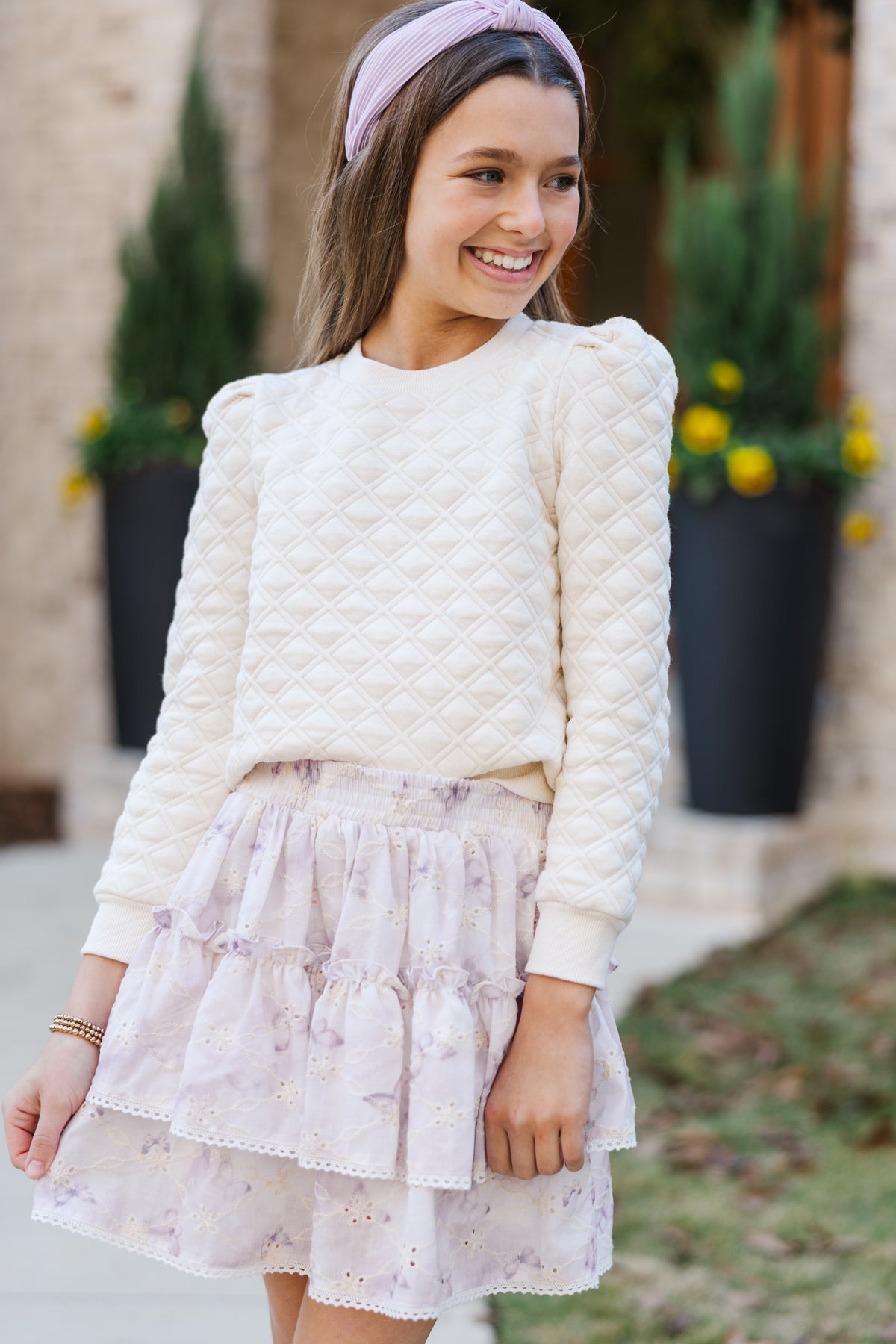 Girls: The Courtney Cream Quilted Pullover – Shop the Mint
