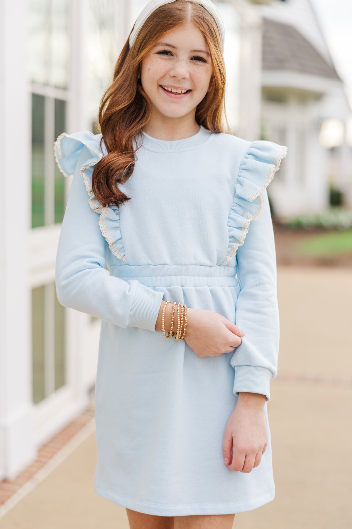 Girls: The Jen Light Blue Sweatshirt Dress – Shop the Mint
