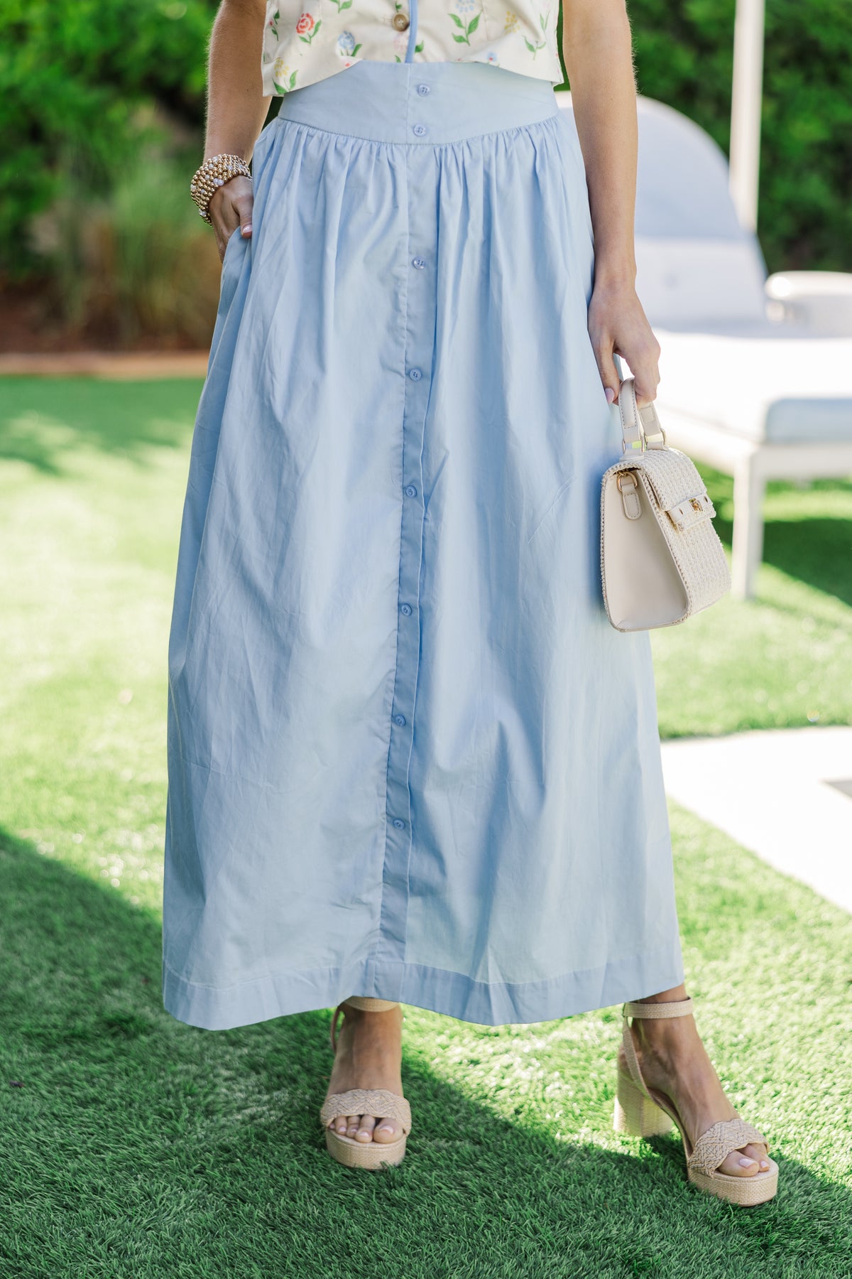 Simple Moments Baby Blue Midi Skirt – Shop the Mint