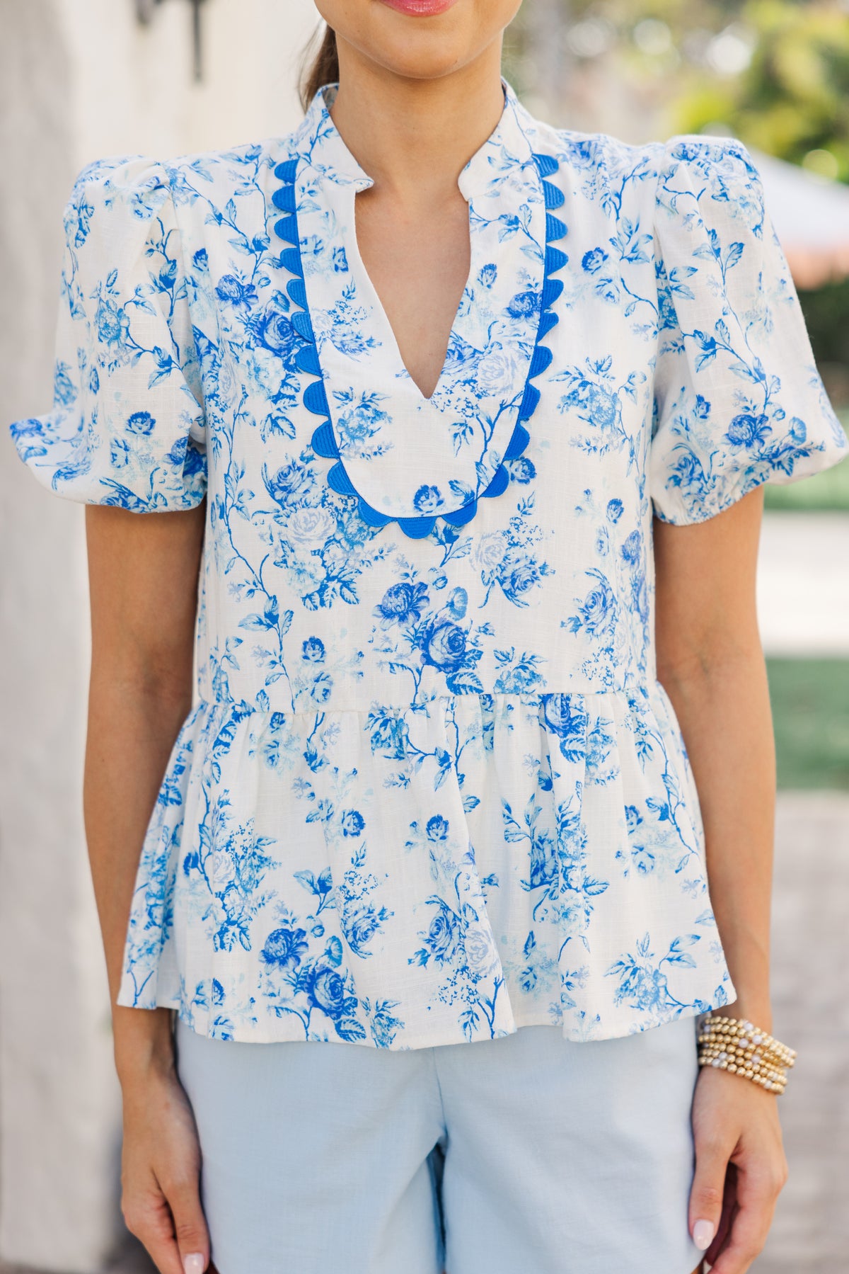 Always Kind Blue Toile Print Blouse – Shop the Mint