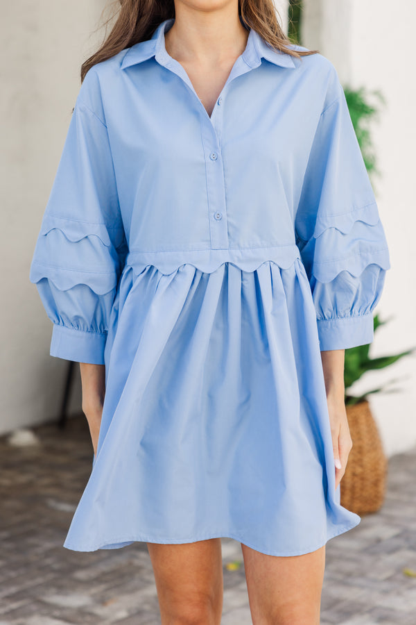 All The Best Light Blue Scalloped Dress – Shop the Mint