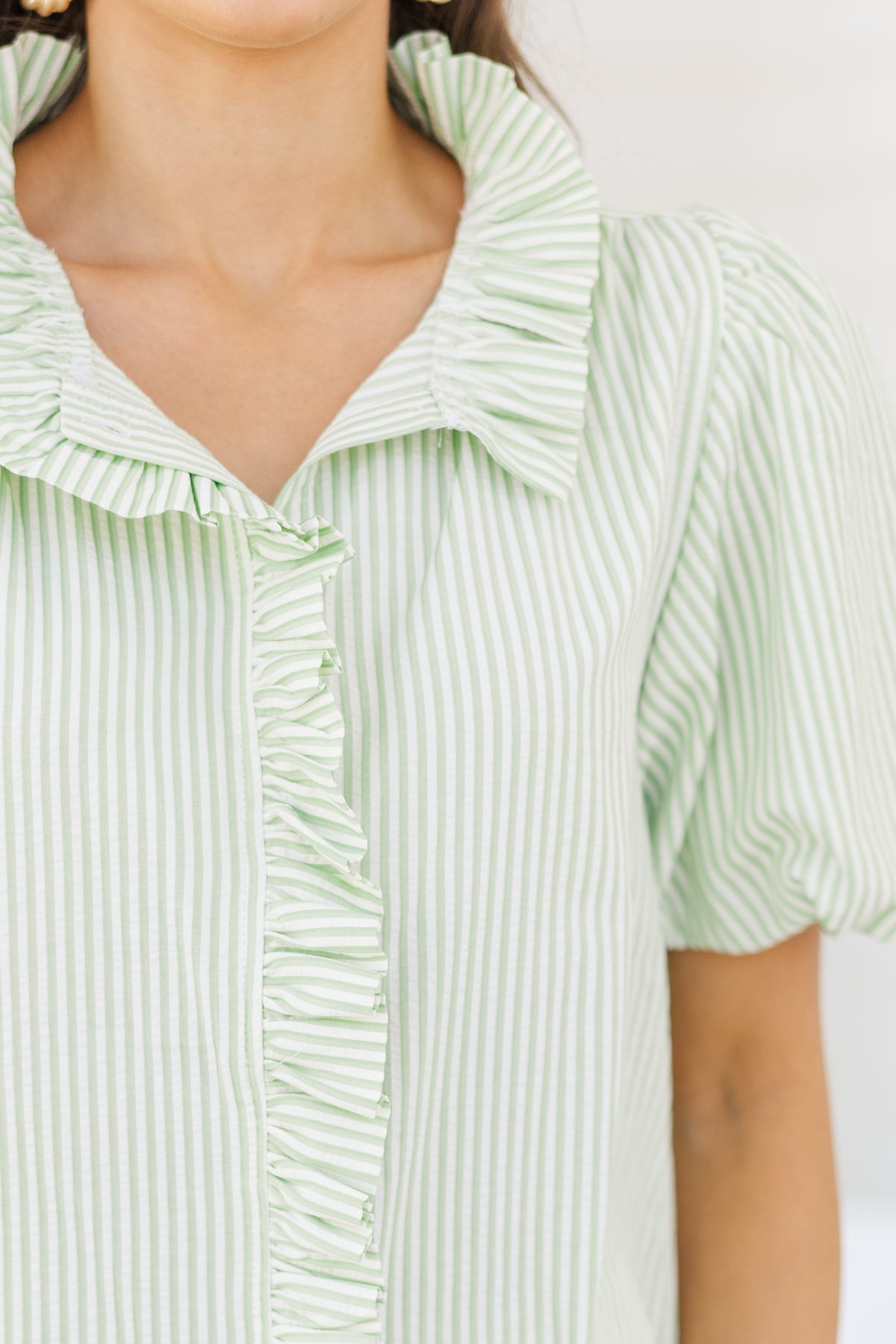 Look This Way Lime Green Striped Blouse – Shop the Mint